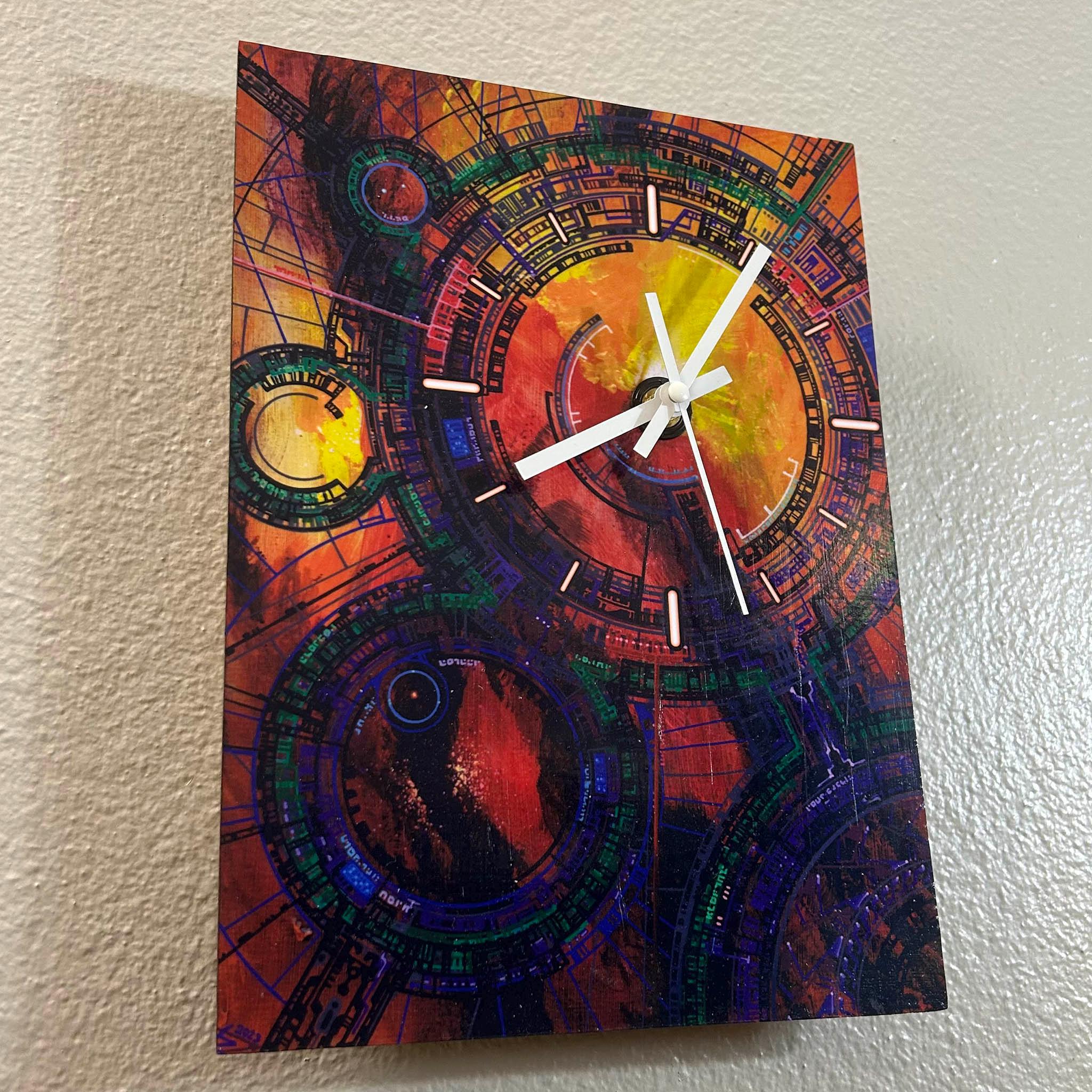 Wall Clock Geometric Art Print - Etsy