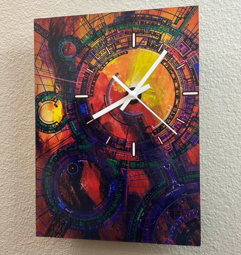 Wall Clock Geometric Art Print - Etsy