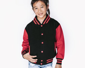 Personalized Sweatshirt Kids Sweatshirt Varsity Jacket RED/WHITE Red ...
