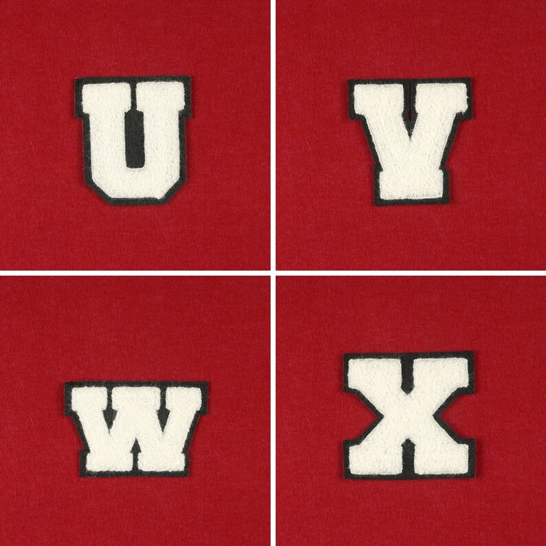 LARGE Varsity Letter Chenille Felt Patch 4.5 White/ - Etsy