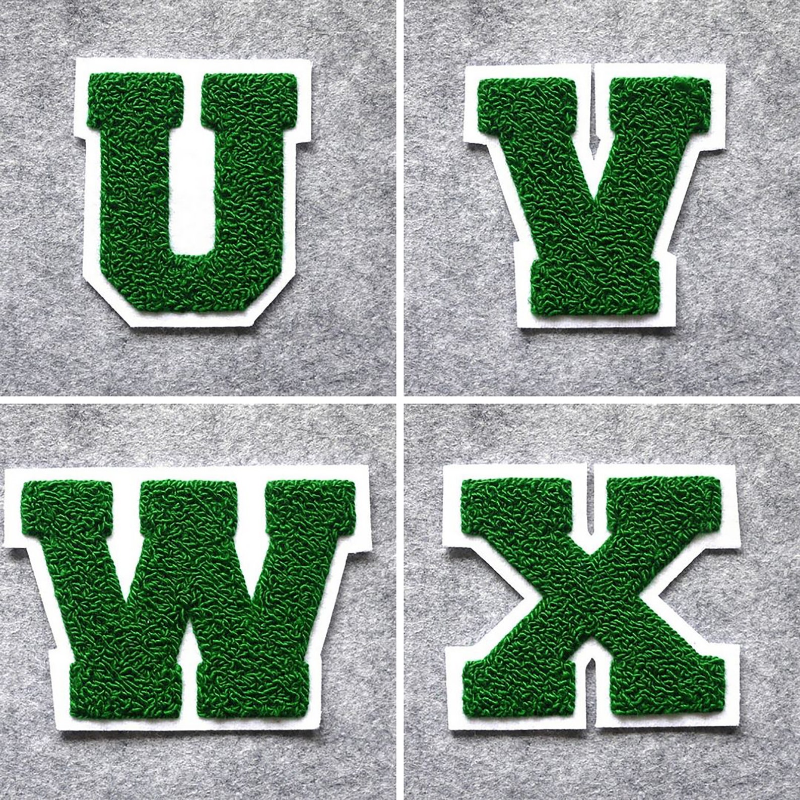 MEDIUM Varsity Letter Chenille Felt Patch 3.5" Kelly Green/ White - Etsy