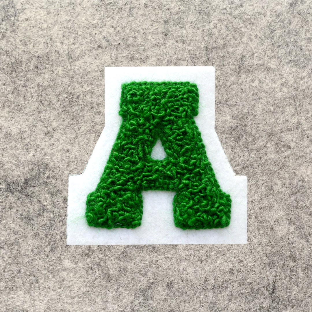 SMALL Varsity Letter Chenille Felt Patch 2" Kelly Green/white - Etsy