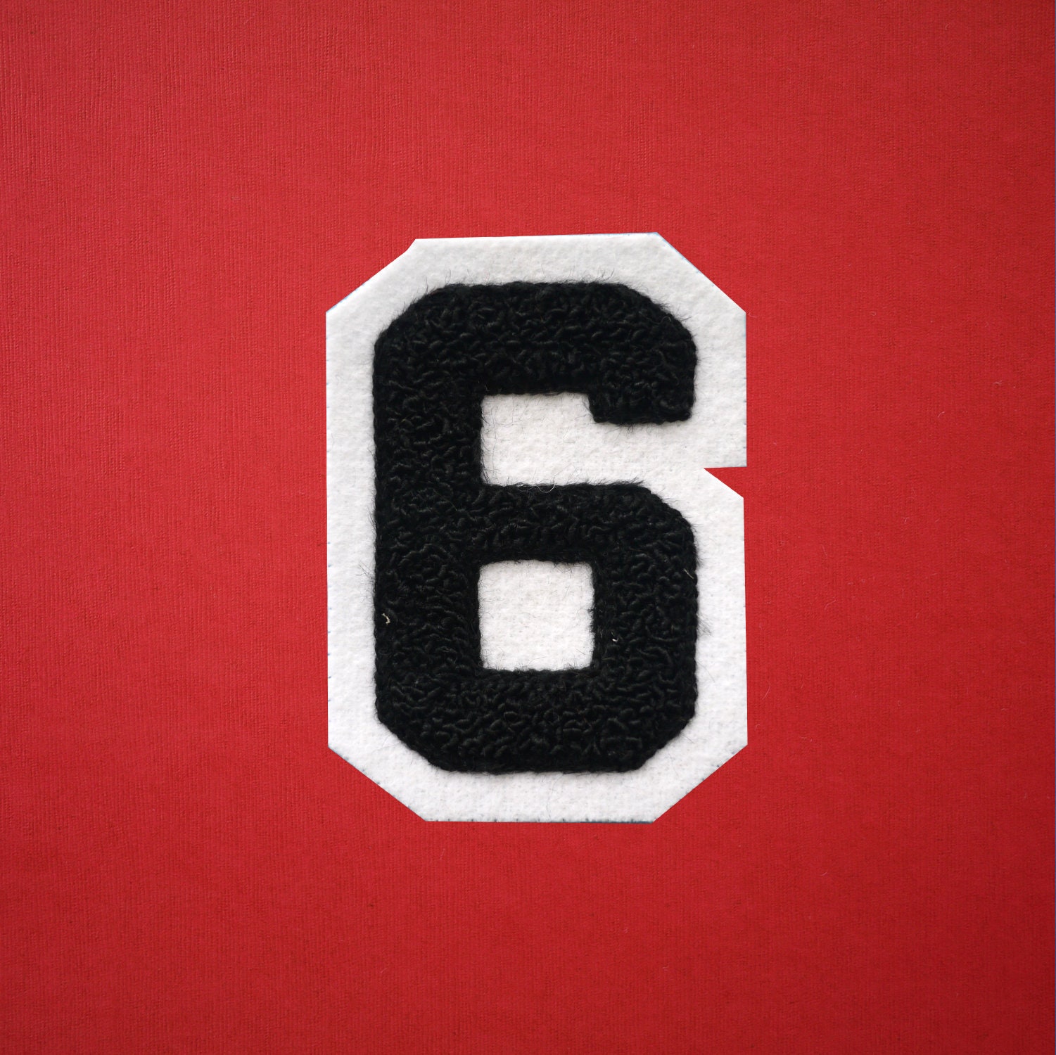 SMALL Varsity Number Chenille Felt Patch 2 Black/ White - Etsy