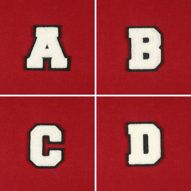 LARGE Varsity Letter Chenille Felt Patch 4.5 White/ - Etsy