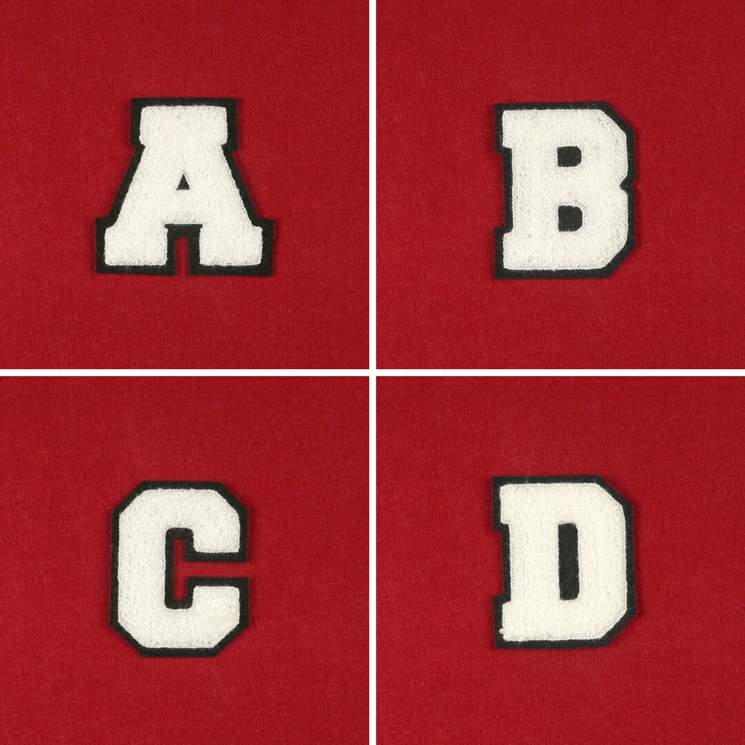LARGE Varsity Letter Chenille Felt Patch 4.5 White/ - Etsy