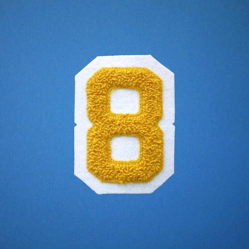 SMALL Varsity Number Chenille Felt Patch 2 Yellow Gold/ - Etsy