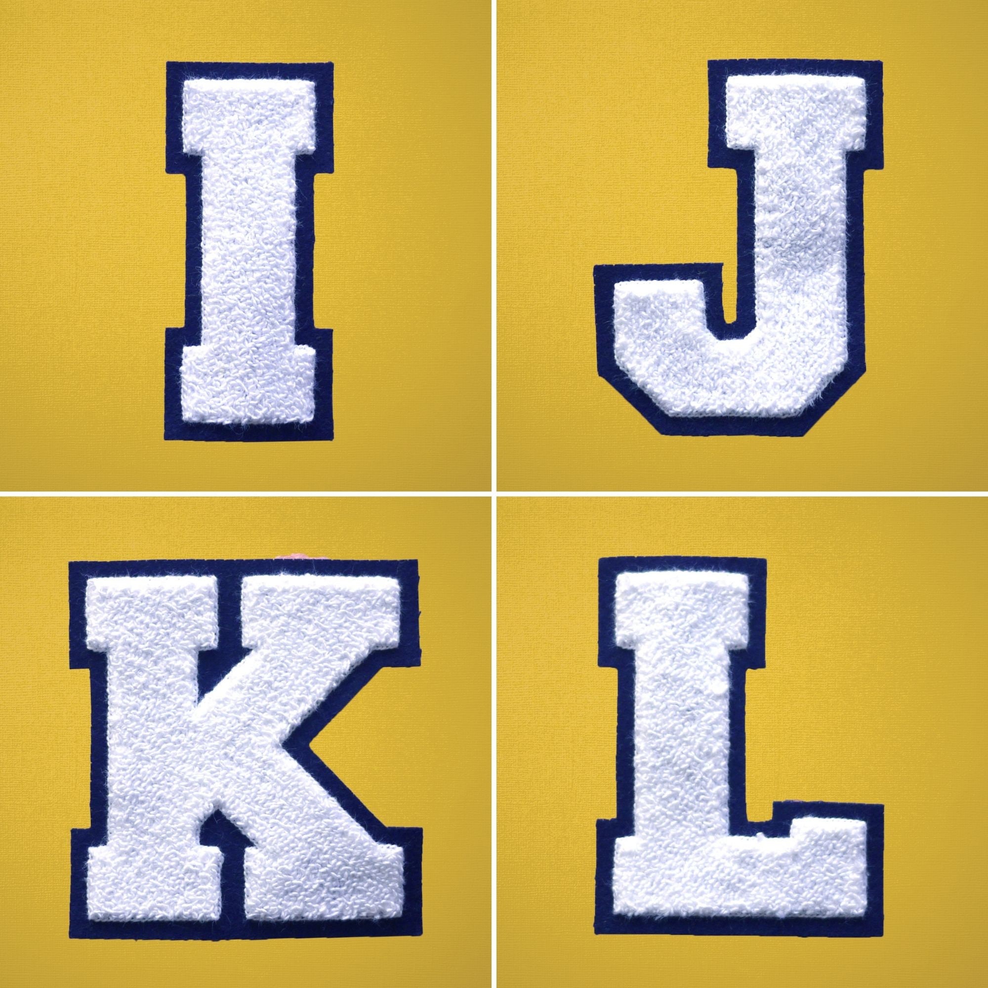 LARGE Varsity Letter Chenille Felt Patch 4.5" White/ Navy - Etsy