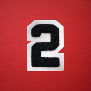 SMALL Varsity Number Chenille Felt Patch 2" Black/ White - Etsy