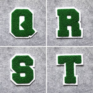 MEDIUM Varsity Letter Chenille Felt Patch 3.5" Kelly Green/ White - Etsy