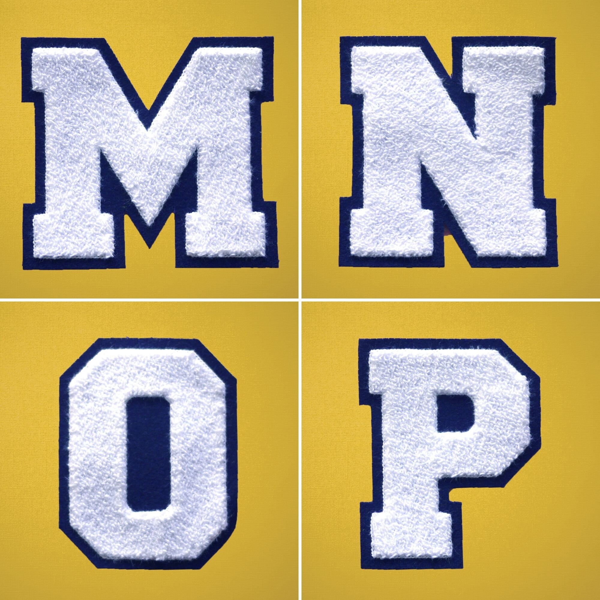 LARGE Varsity Letter Chenille Felt Patch 4.5 White/ Navy | Etsy