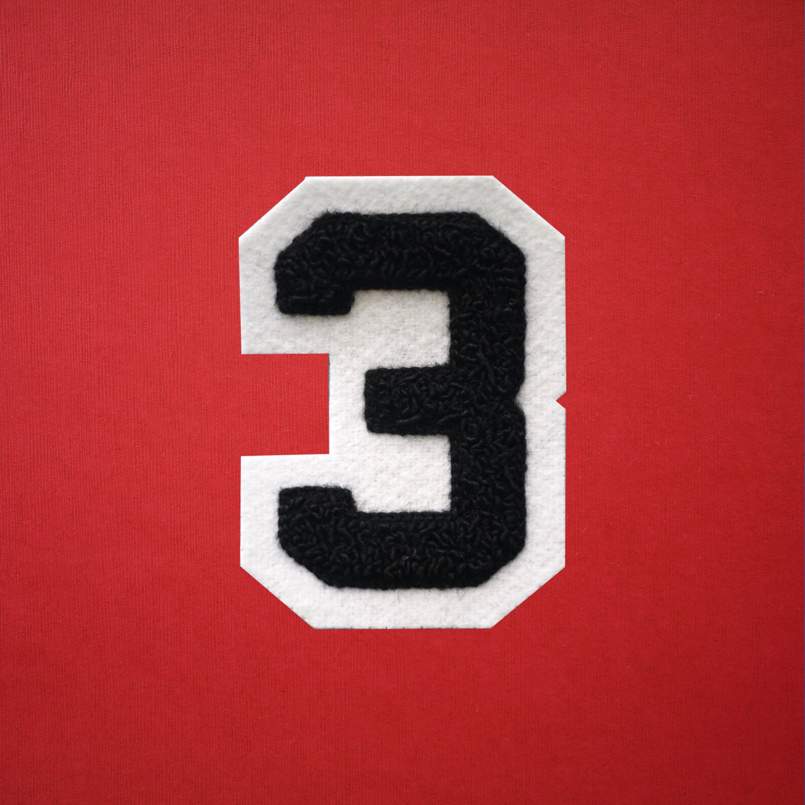 SMALL Varsity Number Chenille Felt Patch 2" Black/ White - Etsy