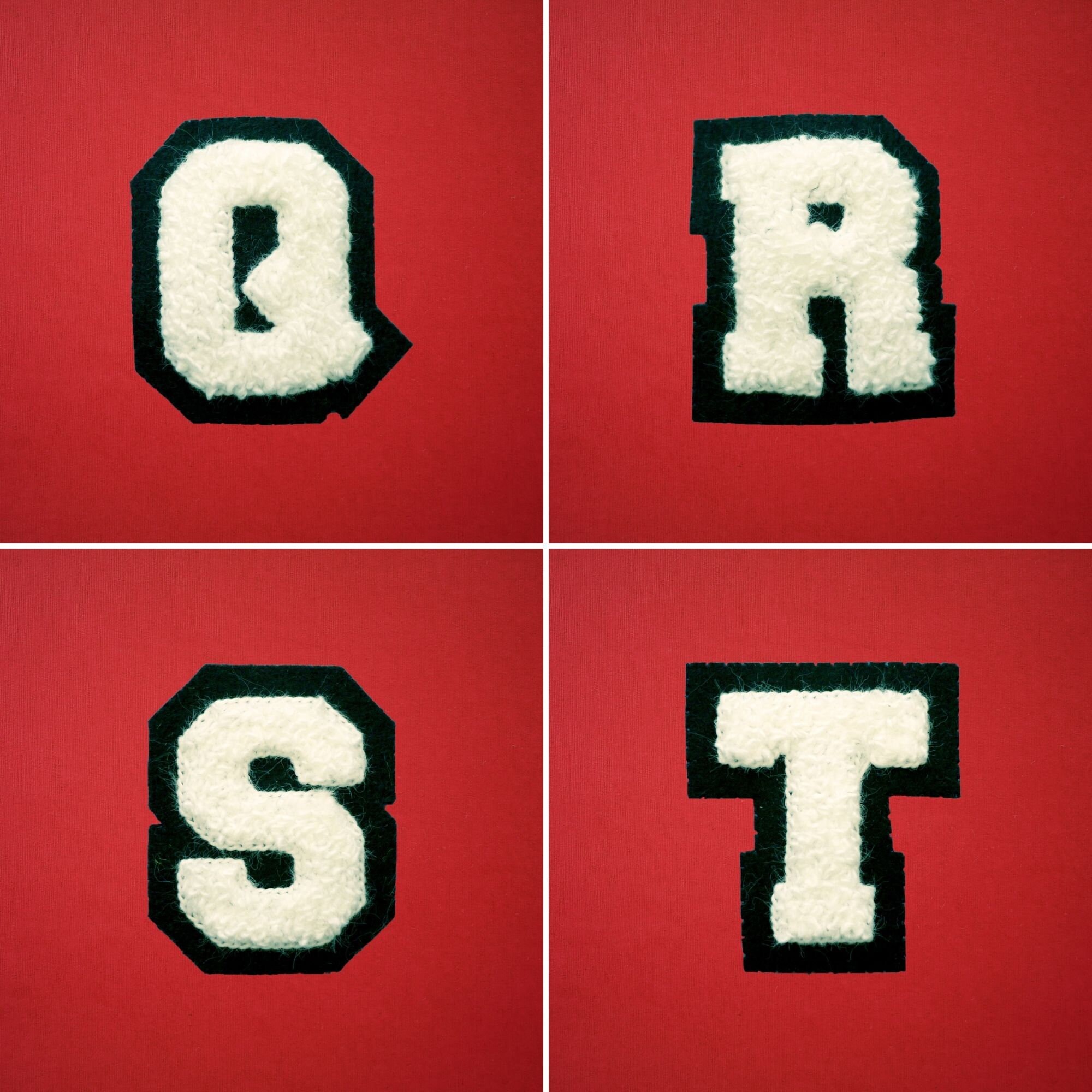 SMALL Varsity Letter Chenille Felt Patch 2 White/ Black | Etsy