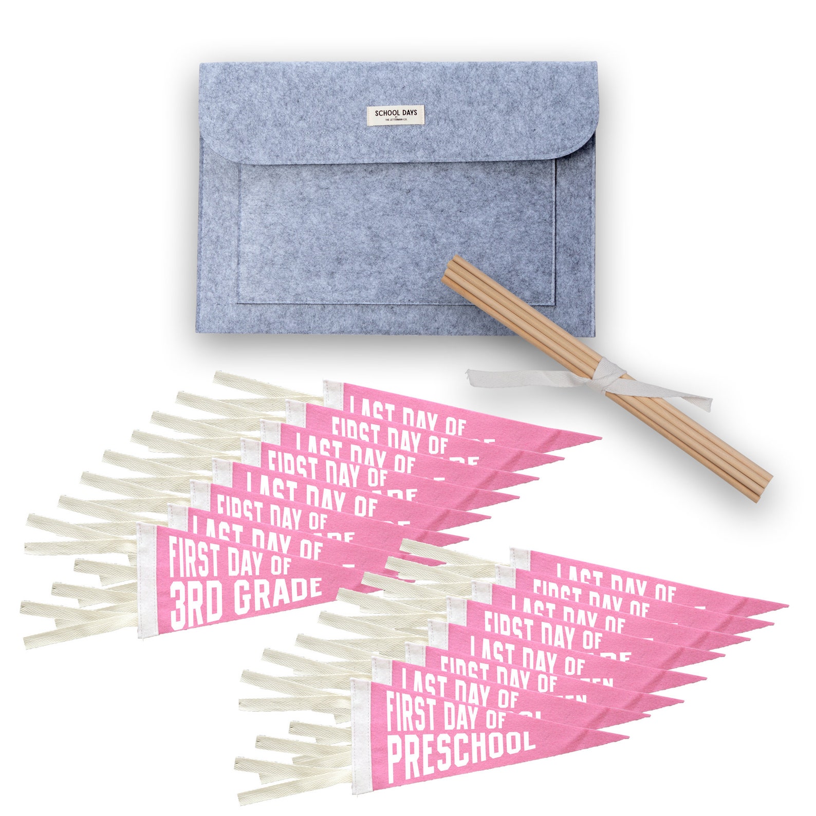 First Day Last Day School Pennant PINK - Etsy