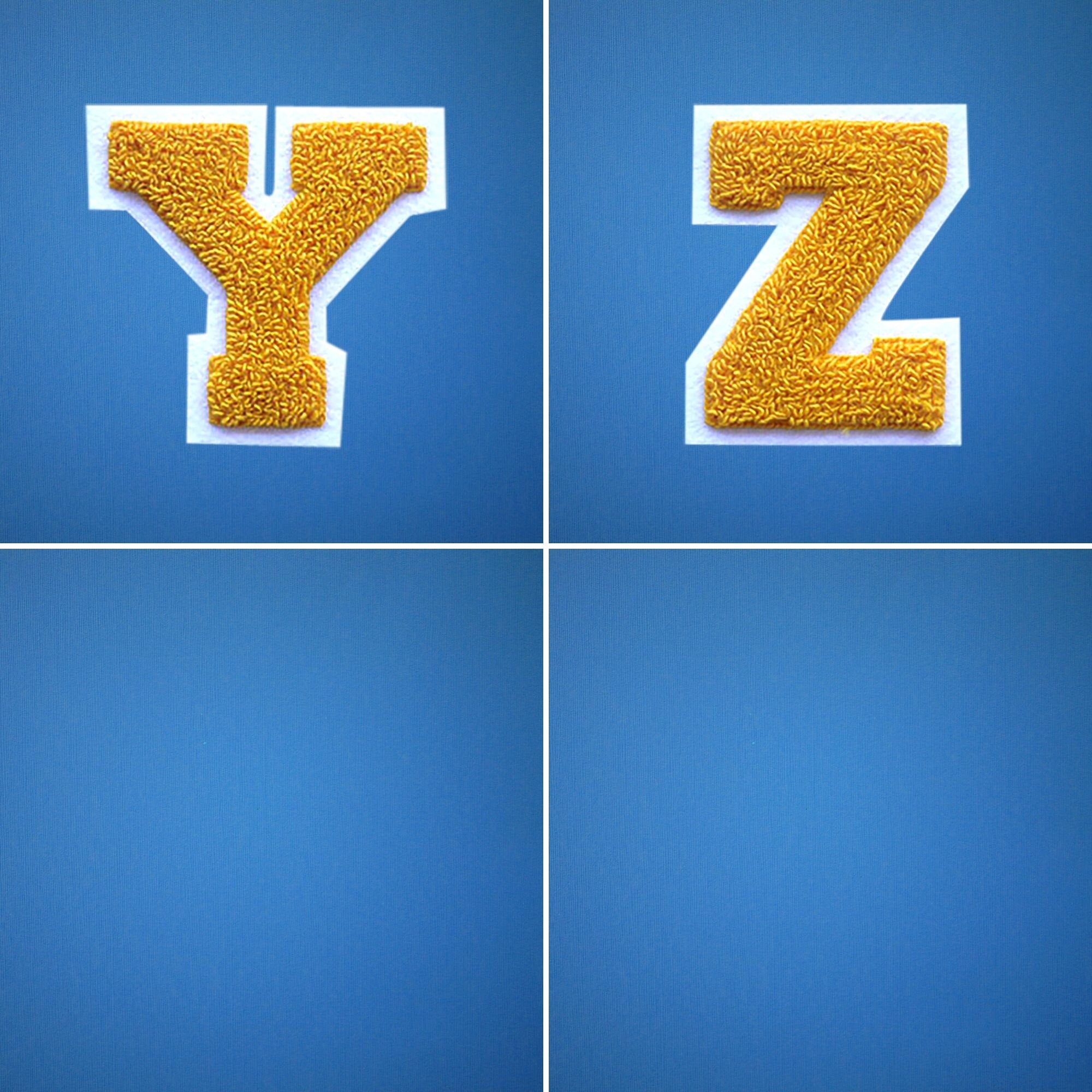 LARGE Varsity Letter Chenille Felt Patch 4.5" Yellow Gold/ White - Etsy