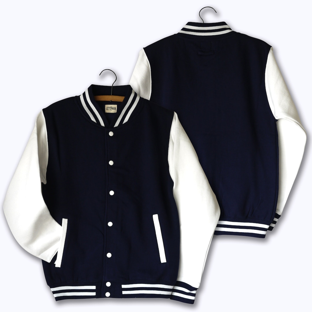 Adult Sweatshirt Varsity Jacket BLACK/WHITE - Etsy