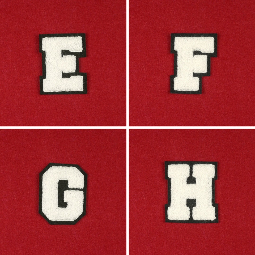 LARGE Varsity Letter Chenille Felt Patch 4.5 White/ | Etsy