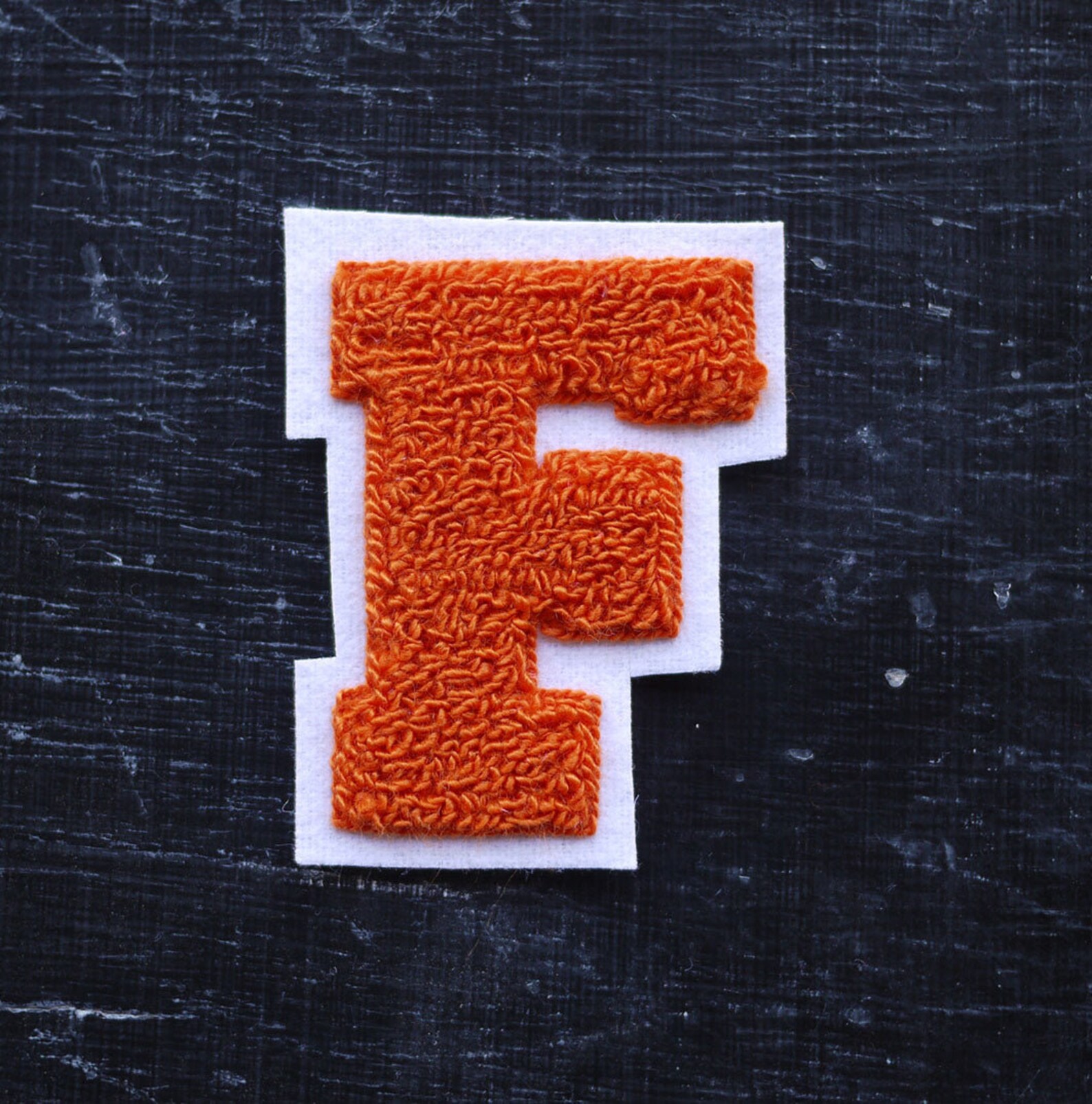LARGE Varsity Letter Chenille Felt Patch 4.5" Orange/ White - Etsy