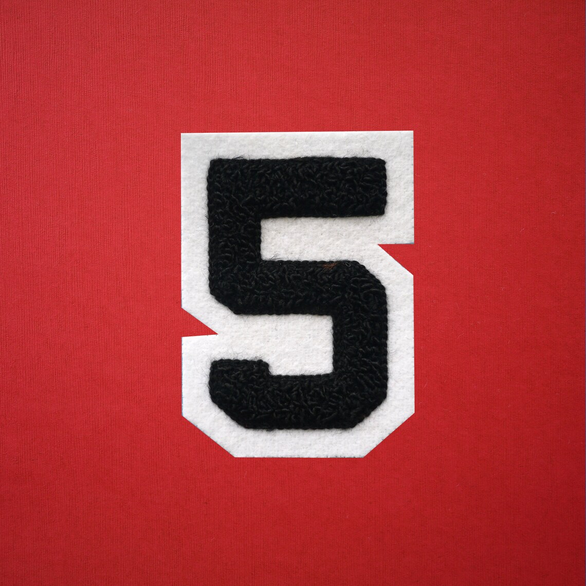 SMALL Varsity Number Chenille Felt Patch 2 Black/ White | Etsy