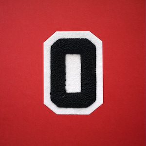 SMALL Varsity Number Chenille Felt Patch 2" Black/ White - Etsy