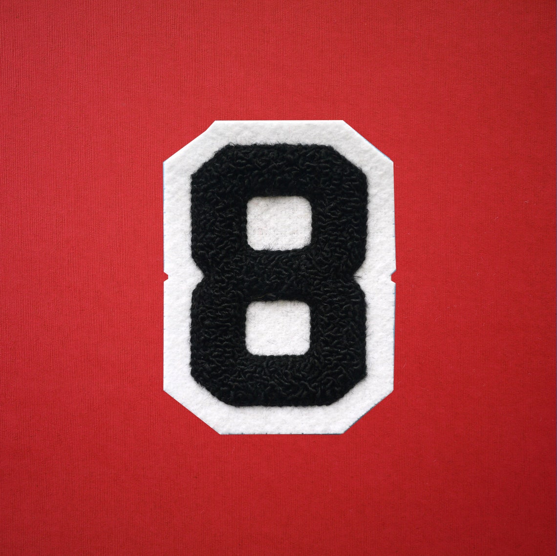 SMALL Varsity Number Chenille Felt Patch 2 Black/ White | Etsy