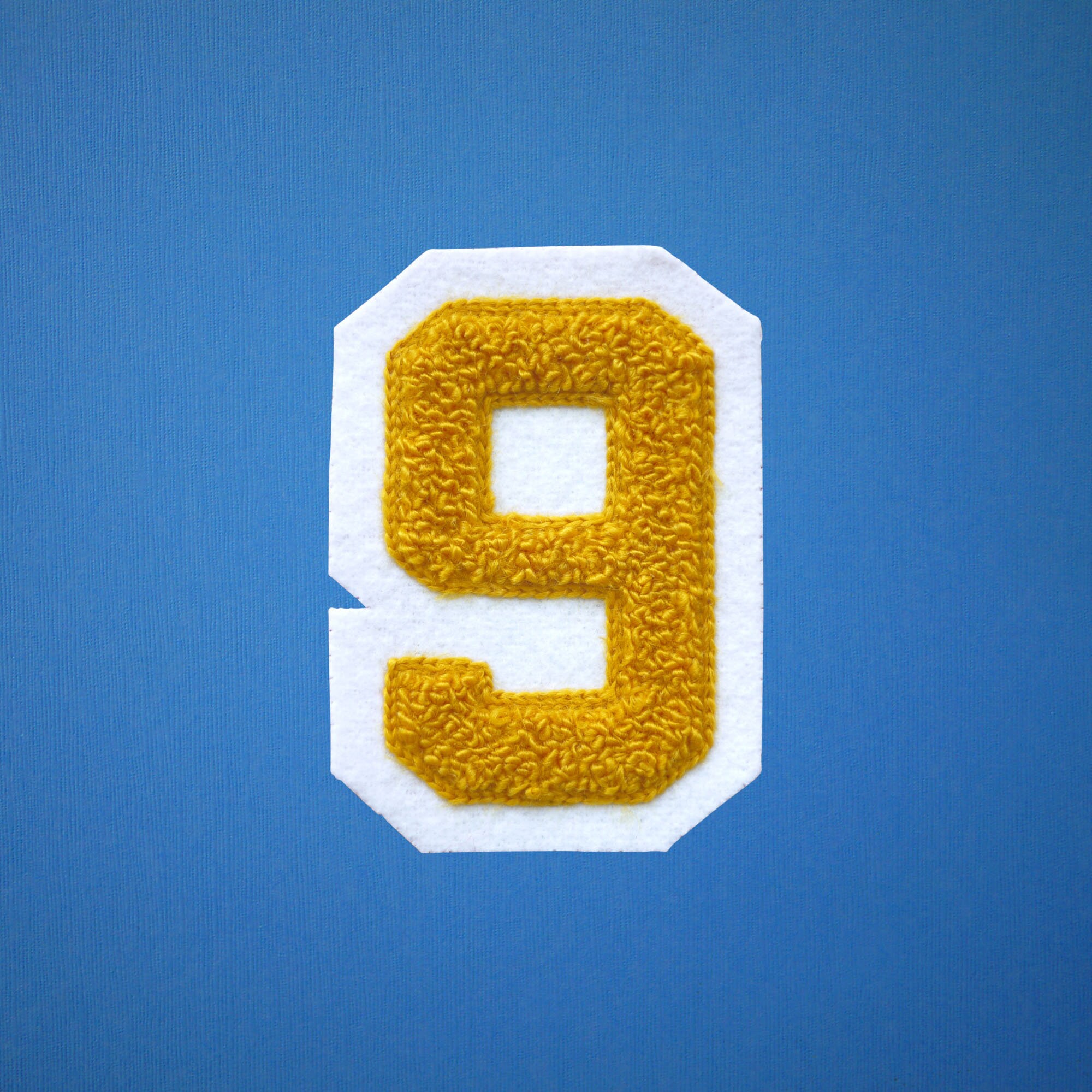 SMALL Varsity Number Chenille Felt Patch 2 Yellow Gold/ | Etsy