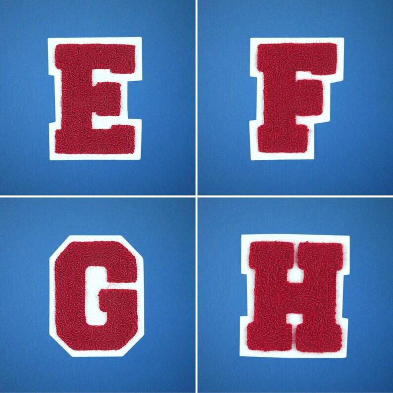 LARGE Varsity Letter Chenille Felt Patch 4.5 Bright Red/ | Etsy