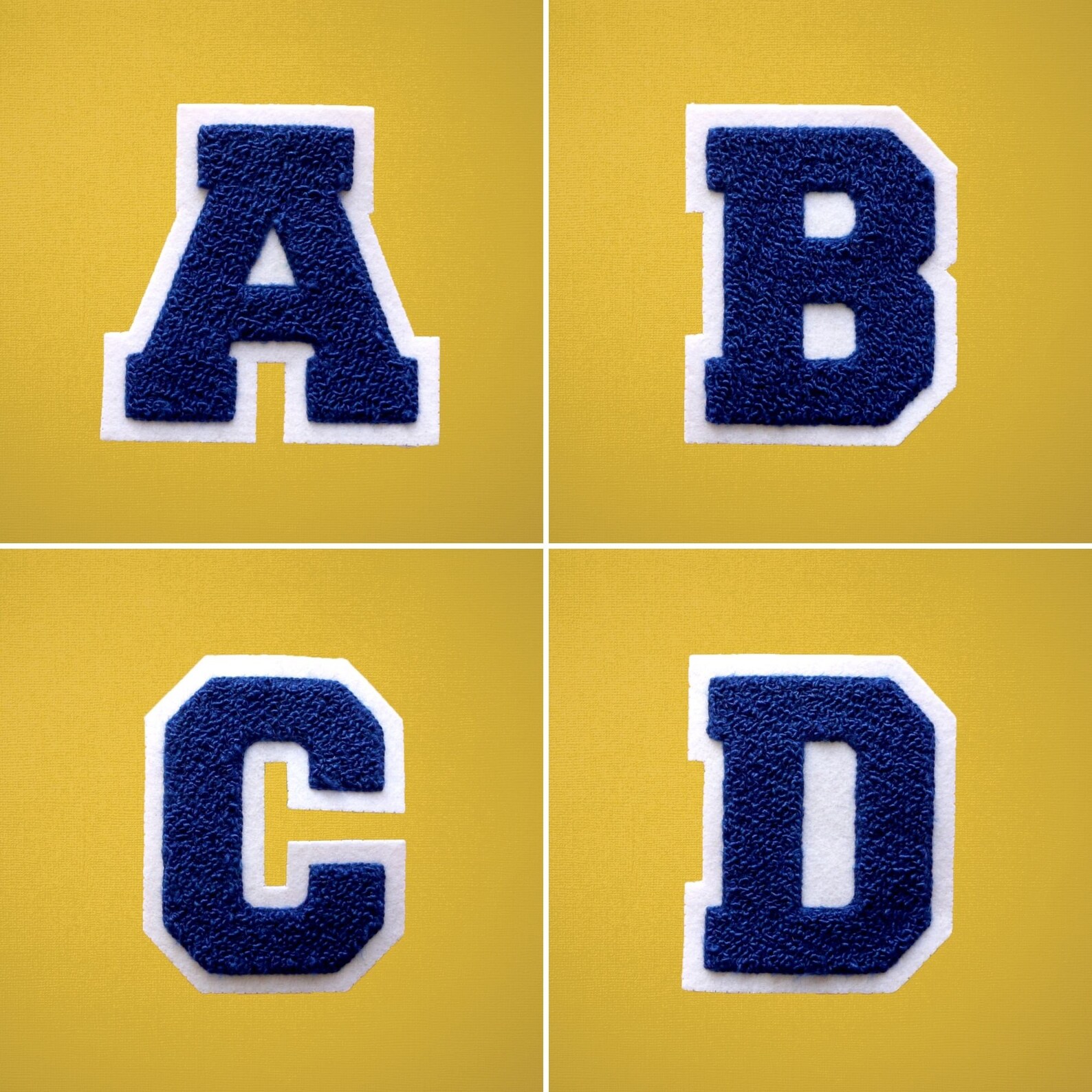 MEDIUM Varsity Letter Chenille Felt Patch 3.5" Royal Blue/ White - Etsy