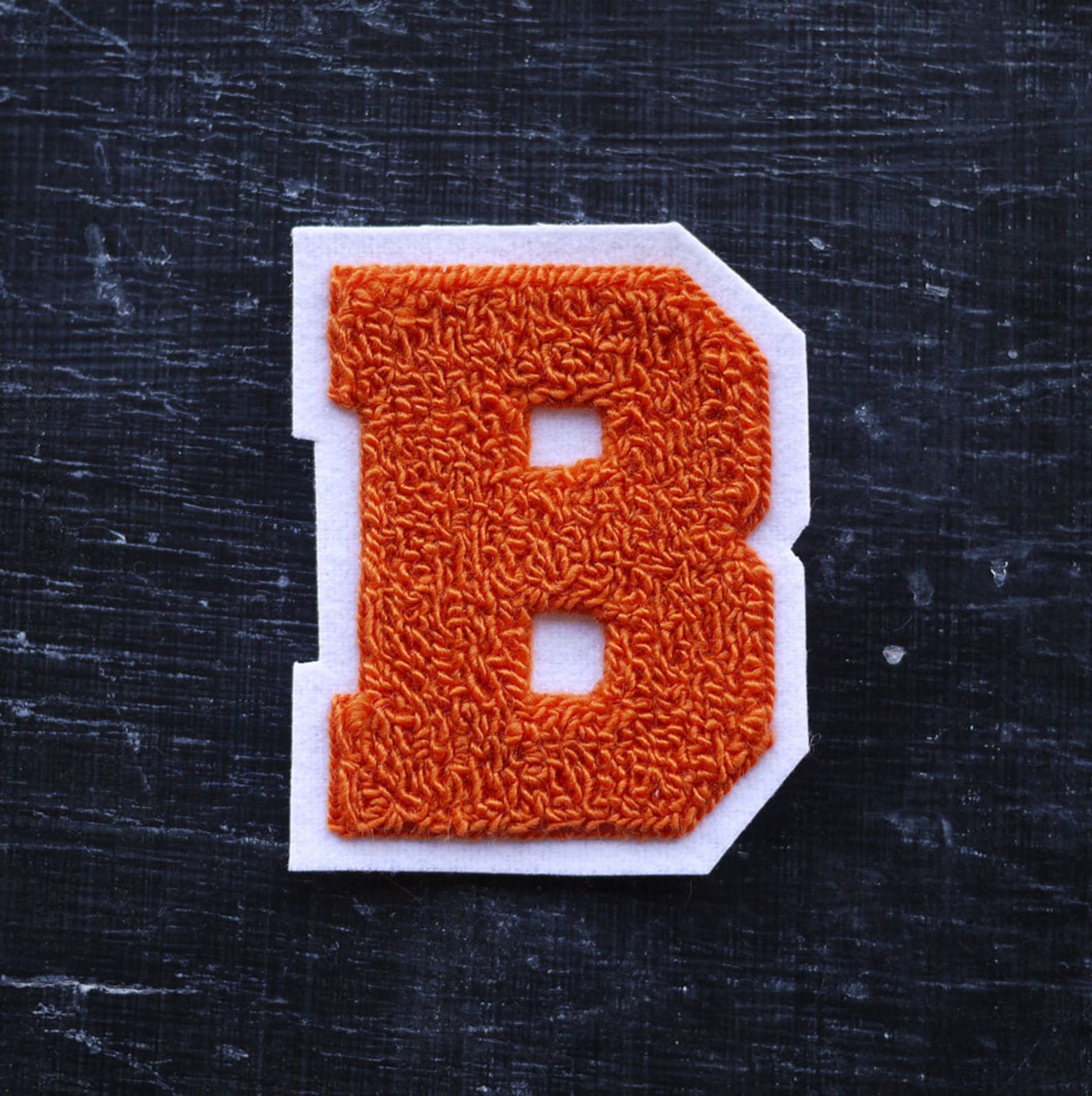 LARGE Varsity Letter Chenille Felt Patch 4.5" Orange/ White - Etsy