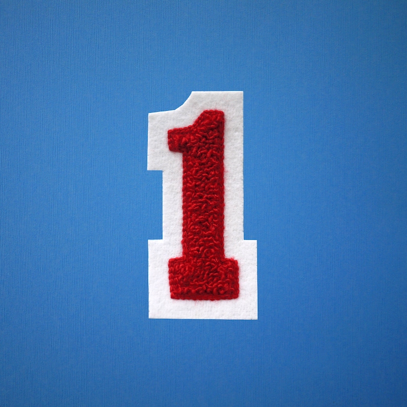 SMALL Varsity Number Chenille Felt Patch 2 Bright Red/ - Etsy
