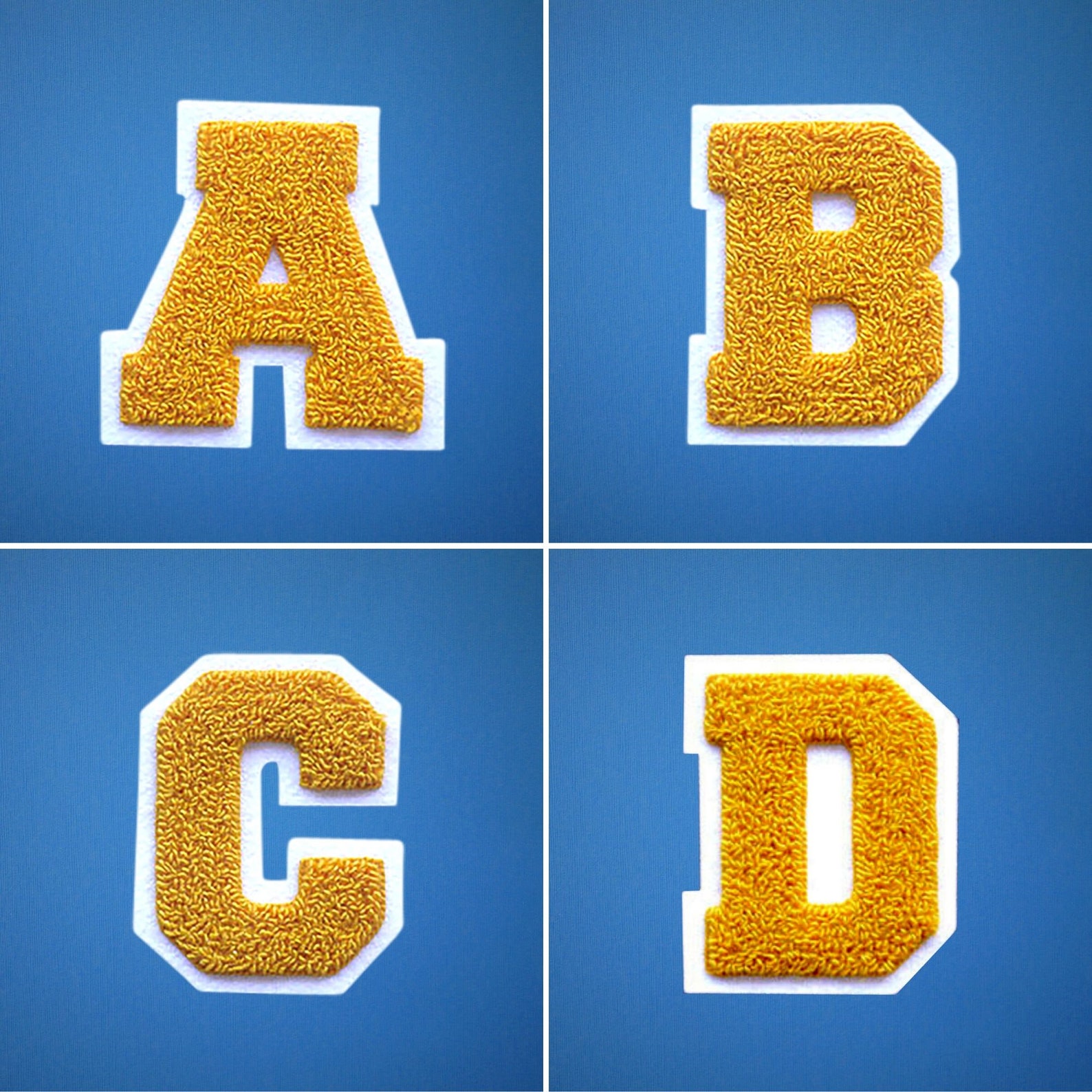 LARGE Varsity Letter Chenille Felt Patch 4.5" Yellow Gold/ White - Etsy
