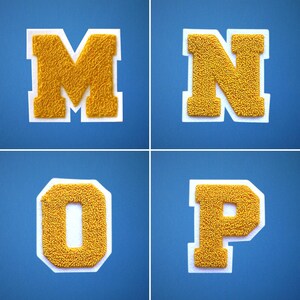 LARGE Varsity Letter Chenille Felt Patch 4.5" Yellow Gold/ White - Etsy