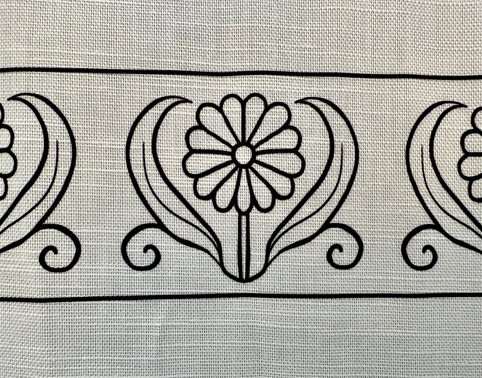 Printed Tudor/elizabethan Linen Look Fabric to Replicate Blackwork ...
