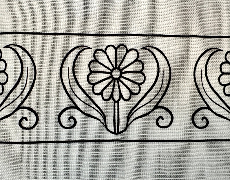 Printed Tudor/elizabethan Linen Look Fabric to Replicate Blackwork ...