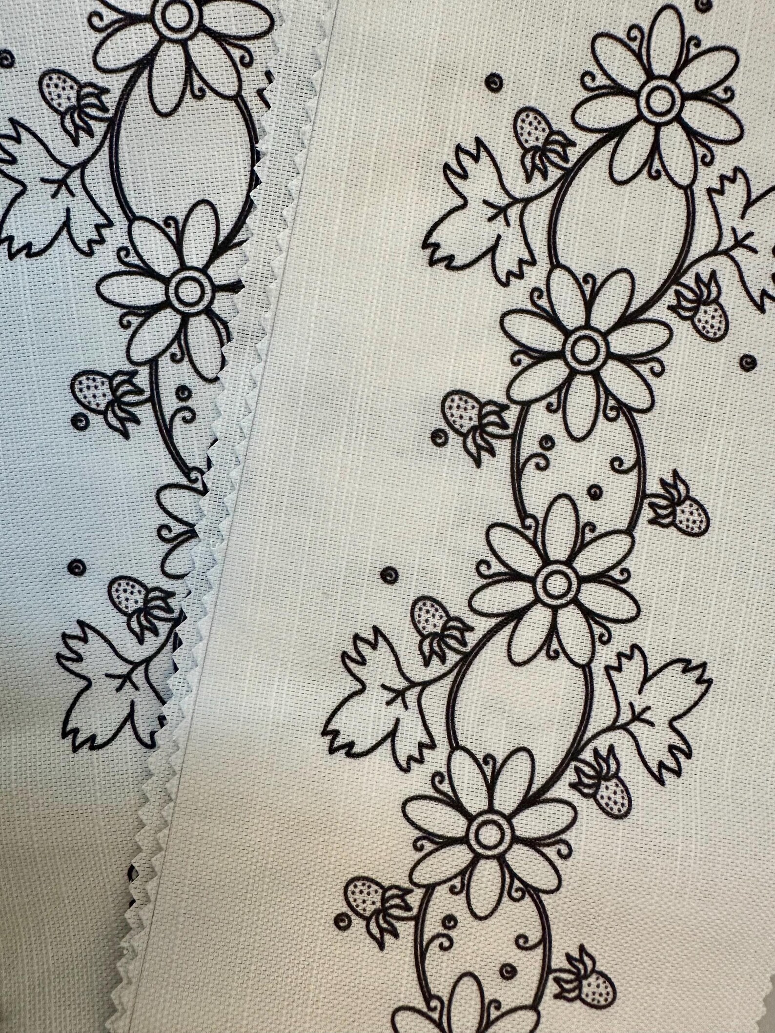 Printed Tudor/elizabethan Linen Look Fabric to Replicate Blackwork ...