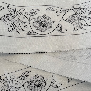 Printed Tudor/elizabethan Linen Look Fabric to Replicate Blackwork ...