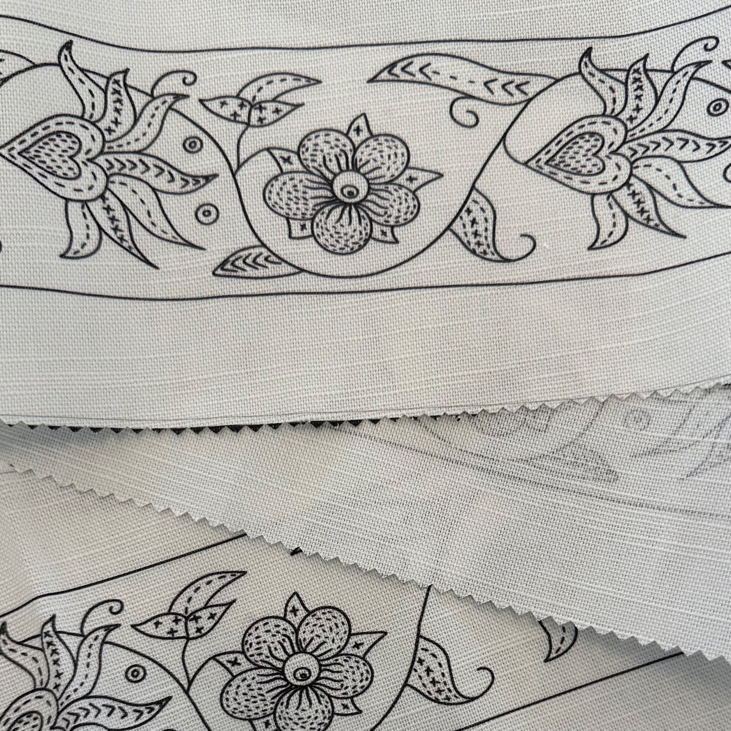 Printed Tudor/elizabethan Linen Look Fabric to Replicate Blackwork ...
