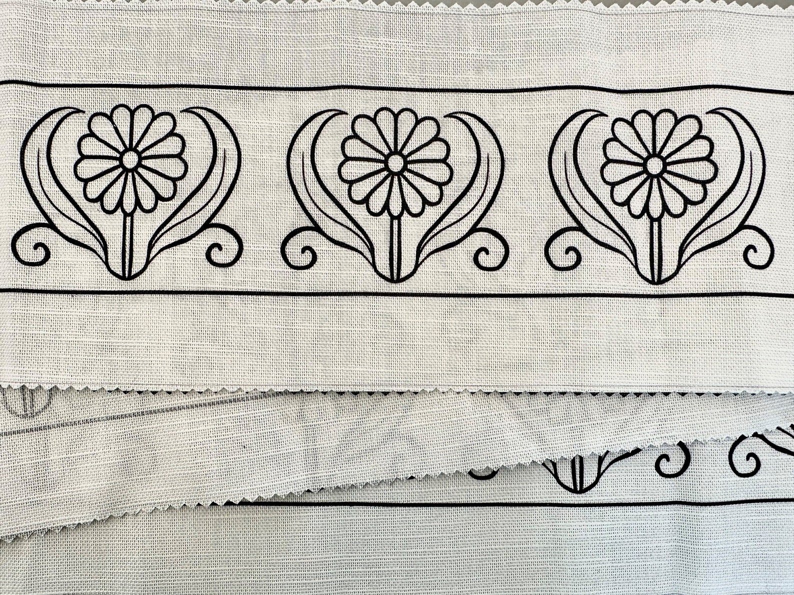 Printed Tudor/elizabethan Linen Look Fabric to Replicate Blackwork ...