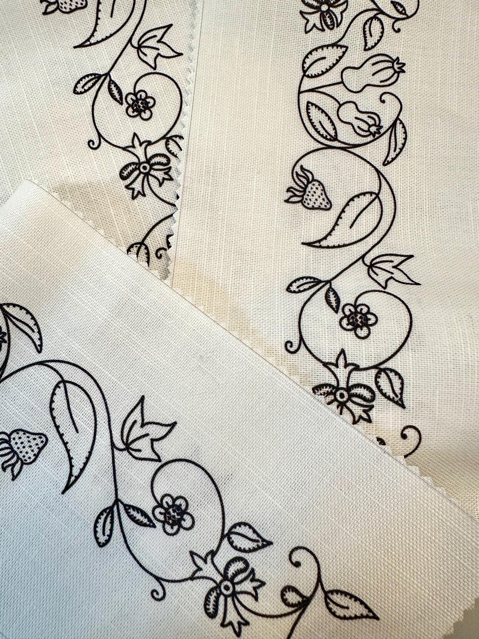 Printed Tudor/elizabethan Linen Look Fabric to Replicate Blackwork ...