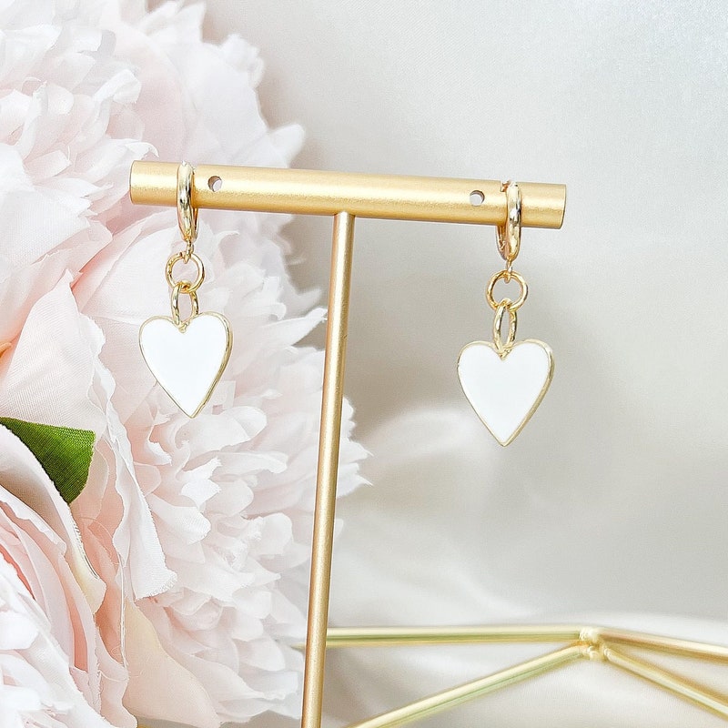 Heart Huggie Earrings - Etsy