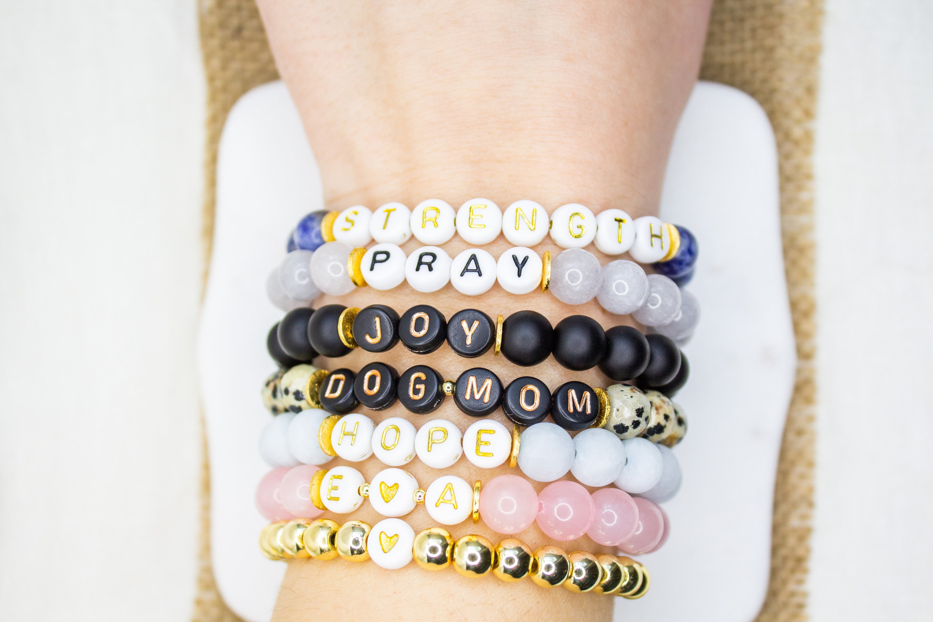 Beaded Bracelet Name Personalized Bracelet Beads Name | Etsy