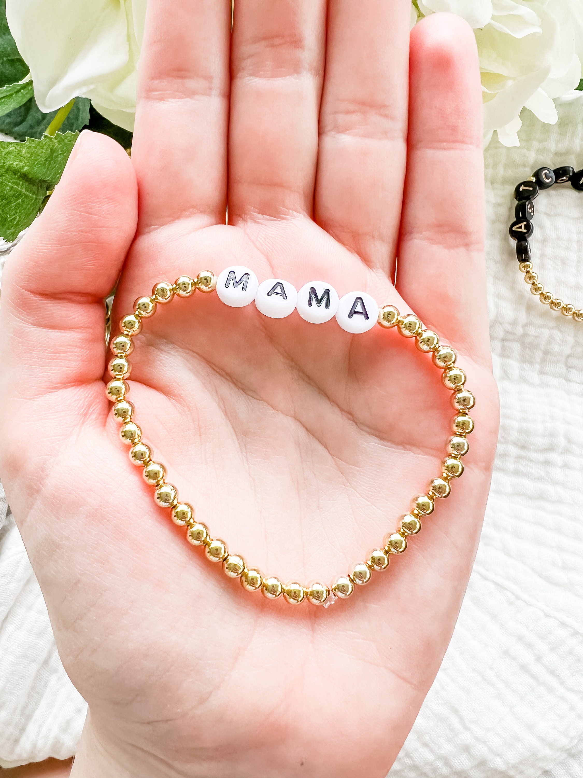 Personalized 14k Gold Bracelet Custom Bead Bracelet - Etsy