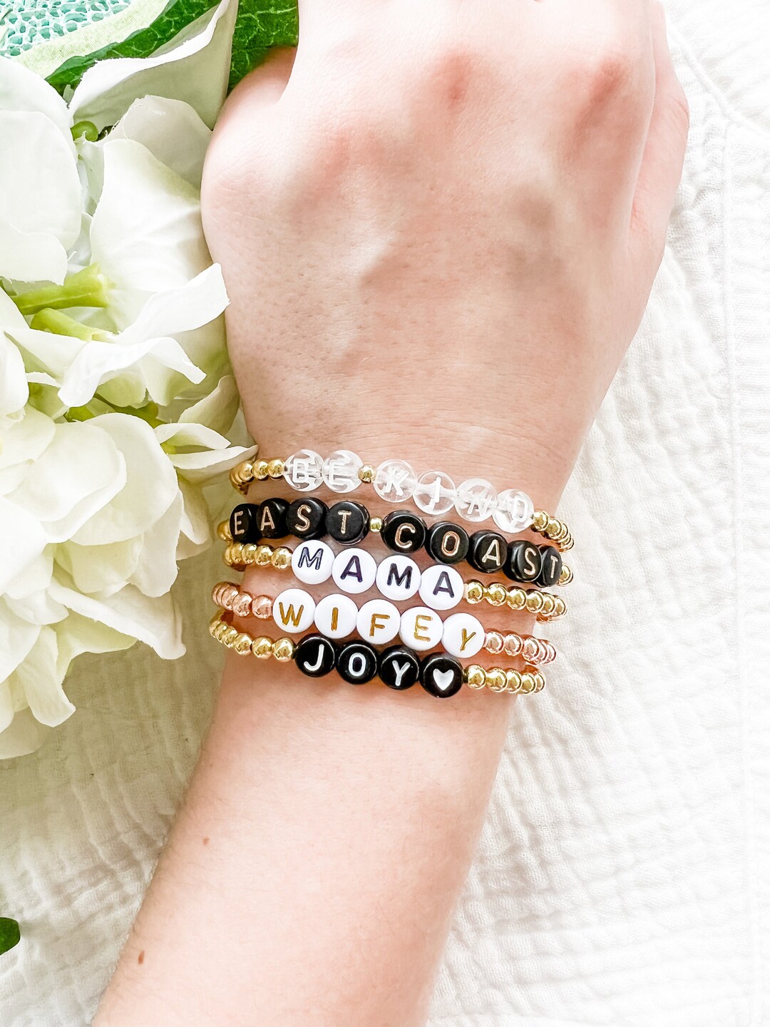 Personalized 14k Gold Bracelet Custom Bead Bracelet - Etsy
