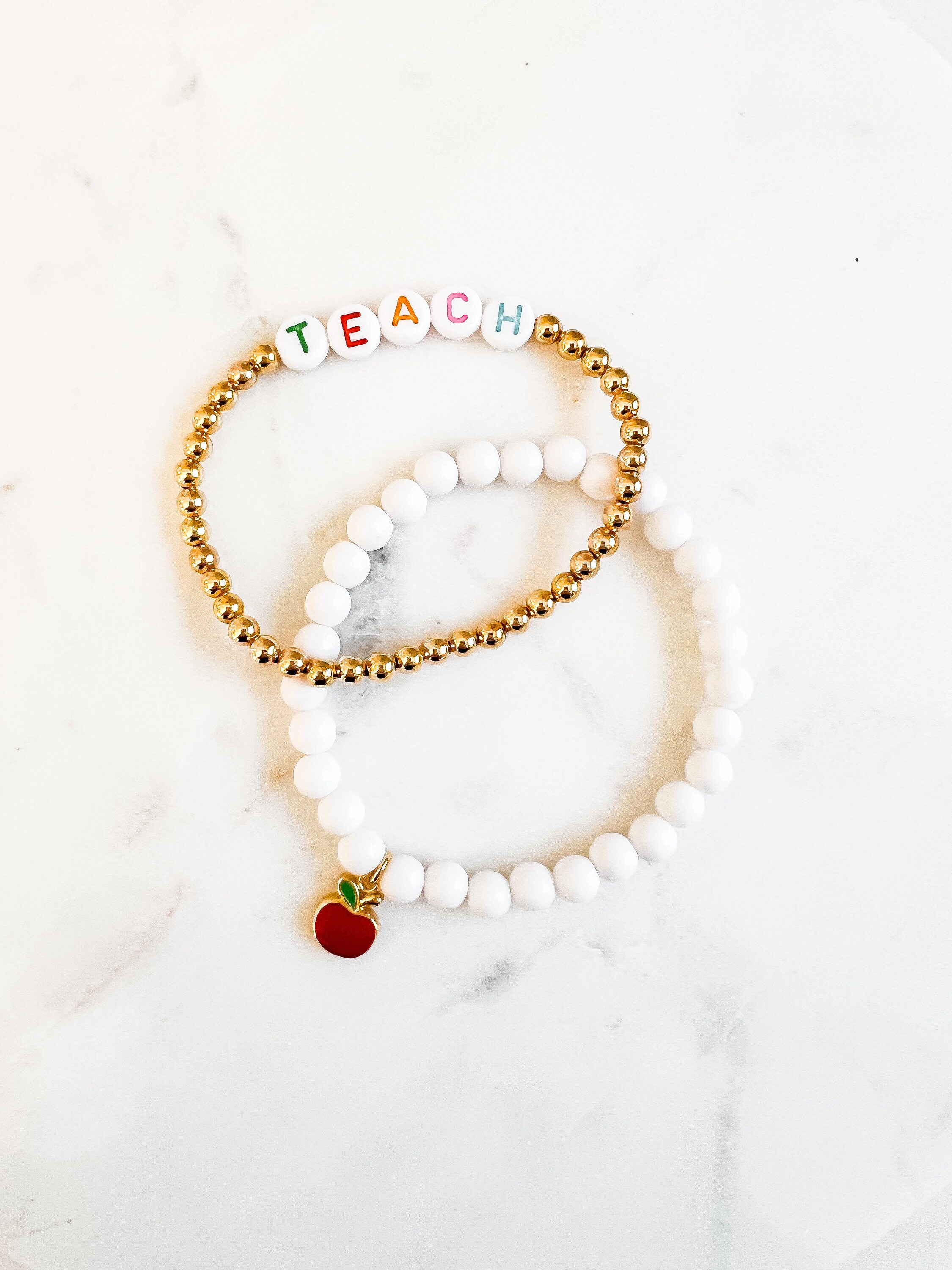 Teacher Bracelet Set, Personalized Teacher Gift, Back to School Gift ...