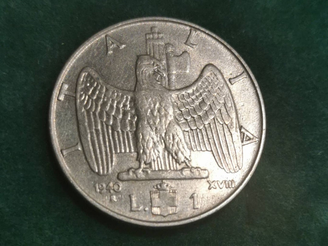 Set of 38 Fascist Coins Italian Coins 1 Lira Empire 1940 1 Lira Empire ...