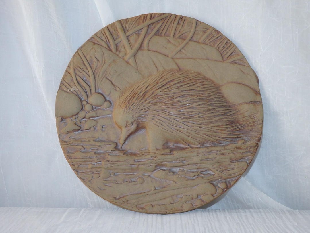 Handmade Belltower Studio Pottery Echidna Medallion Wall Hanging Plaque ...