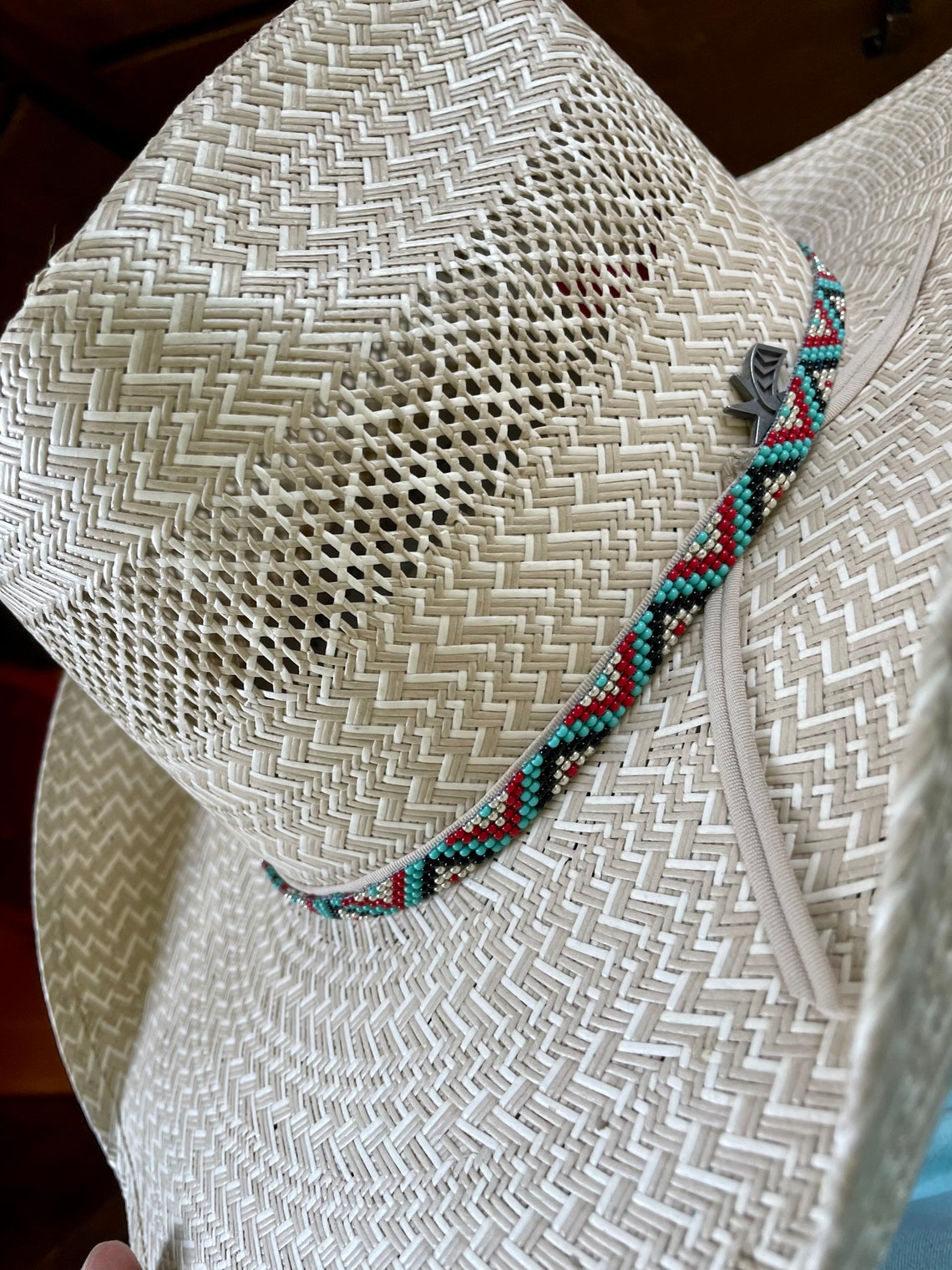 Red and Turquoise Hat Band 1/4 Wide - Etsy