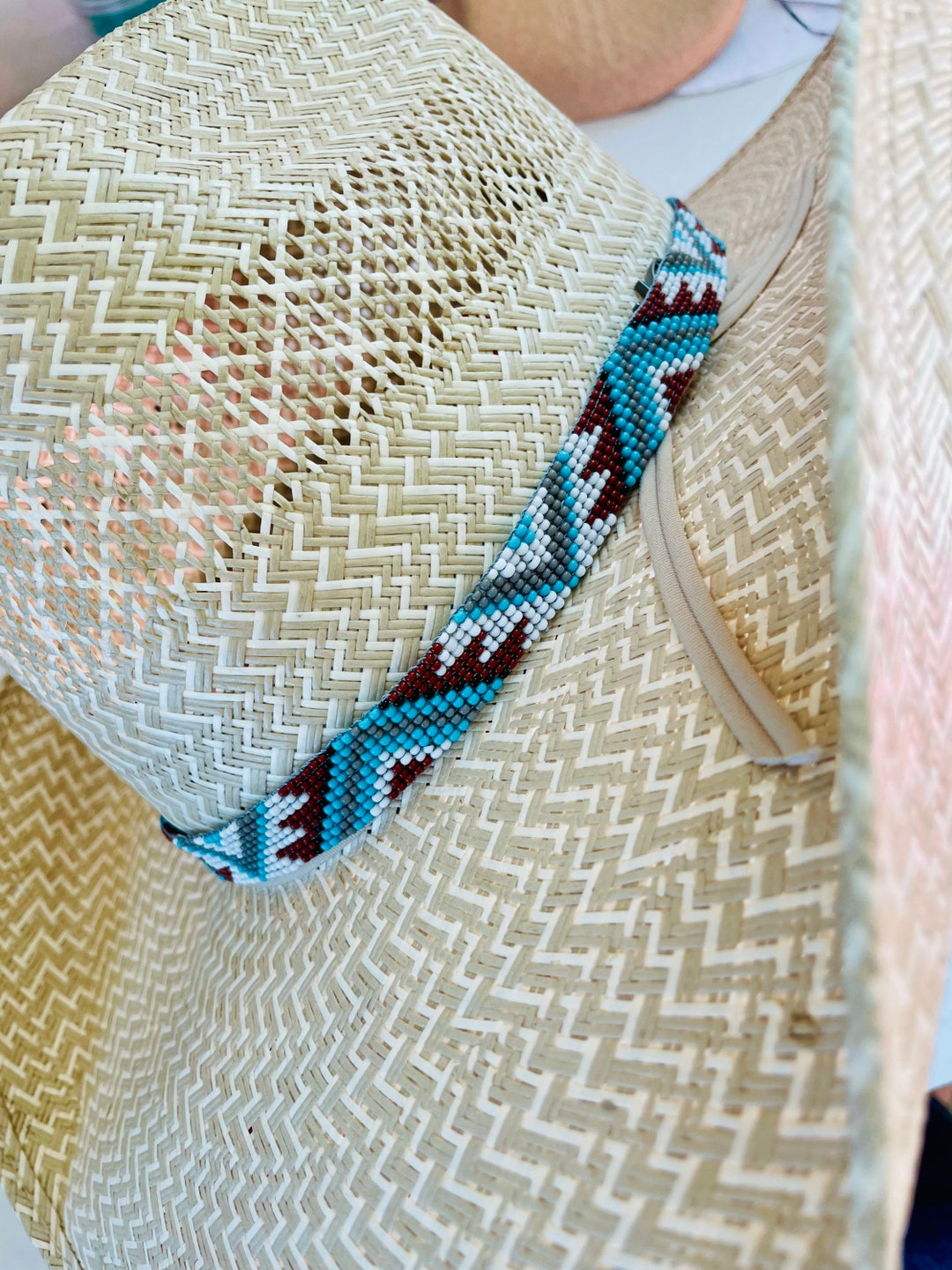 Blue and Red Aztec Hat Band 5/8" Wide - Etsy