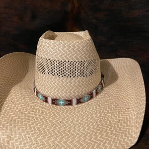 Brown and Turquoise Hat Band 5/8" Wide - Etsy