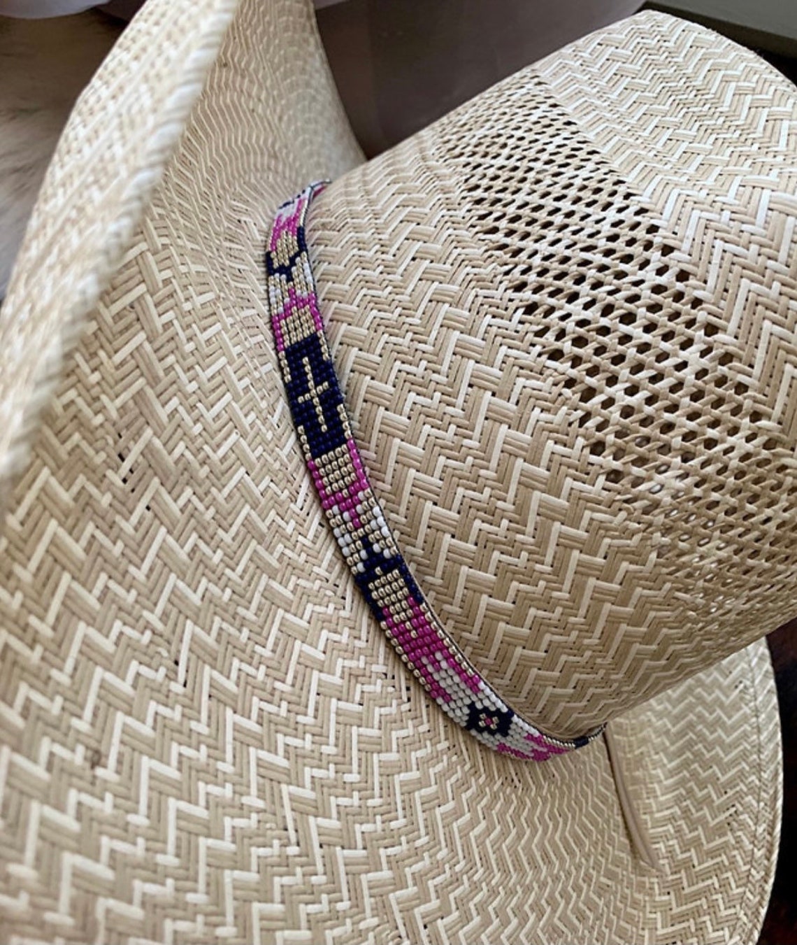 Pink Silver Purple Hat Band 73 - Etsy
