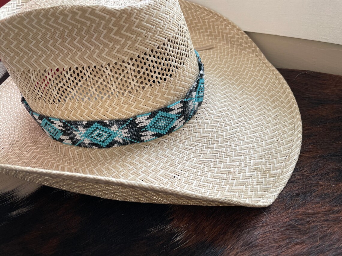 Teal Aztec Star Hat Band 1 1/4 Wide - Etsy